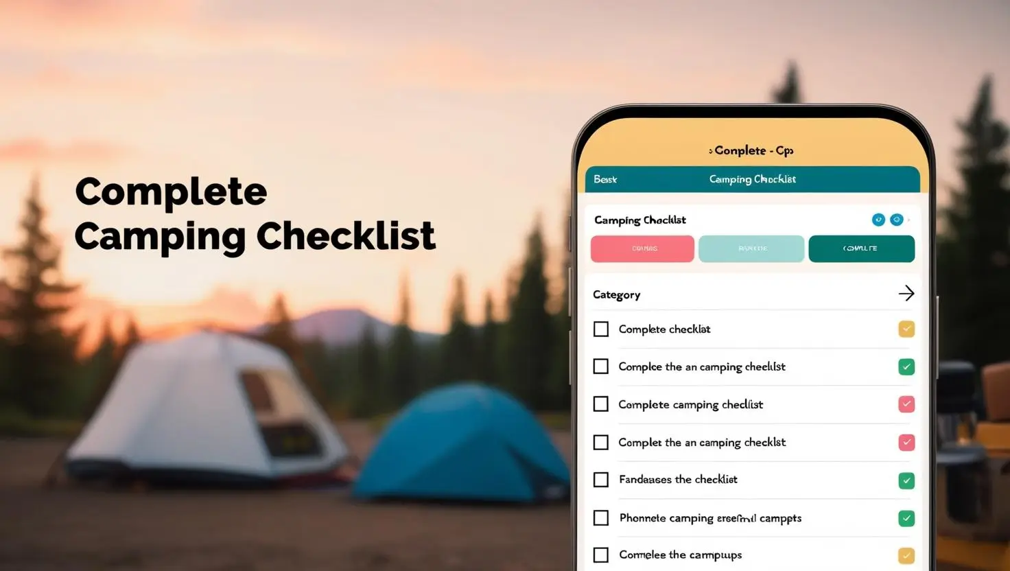برنامه چک‌لیست کامل کمپینگ